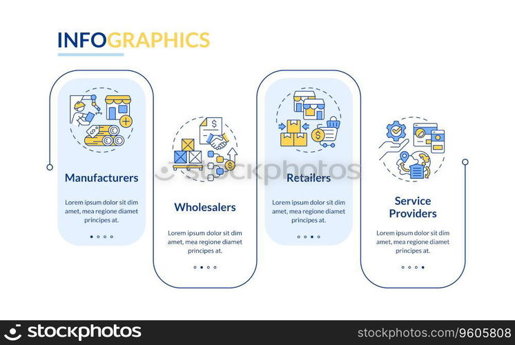 2D vendor management vector infographics template, data visualization ...