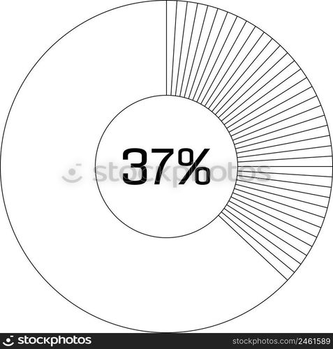 37 % pie chart percentage infographic round pie chart percentage — Stockphotos.com
