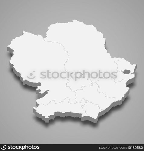 3d isometric map of Angus is a region of Scotland, vector illustration ...