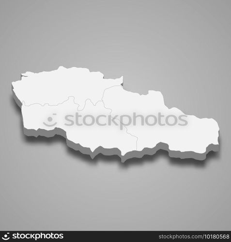 3d isometric map of Guria is a region of Georgia, vector illustration ...