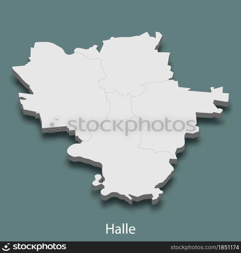 3d isometric map of Halle is a city of Germany, vector illustration. 3d ...