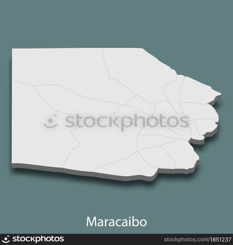 3d isometric map of Maracaibo is a city of Venezuela, vector ...