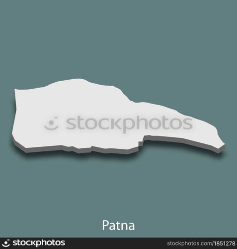 3d isometric map of Patna is a city of India, vector illustration. 3d ...