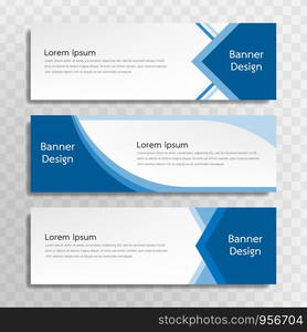 A set of blue banner templates designed for the web and various ...