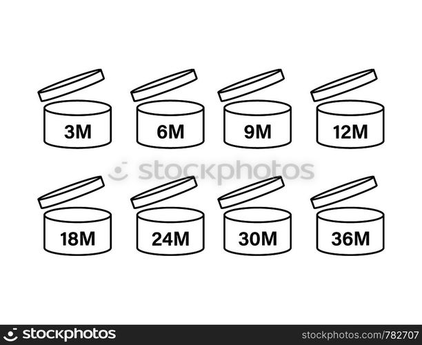 After Opening Use Icons. Expiration date symbols. Vector illustration ...