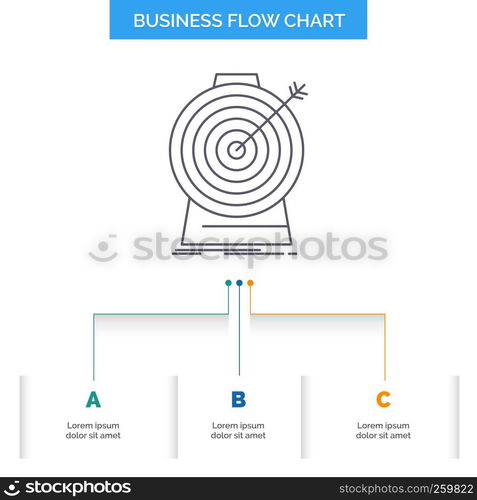 Aim, focus, goal, target, targeting Business Flow Chart Design with 3 ...