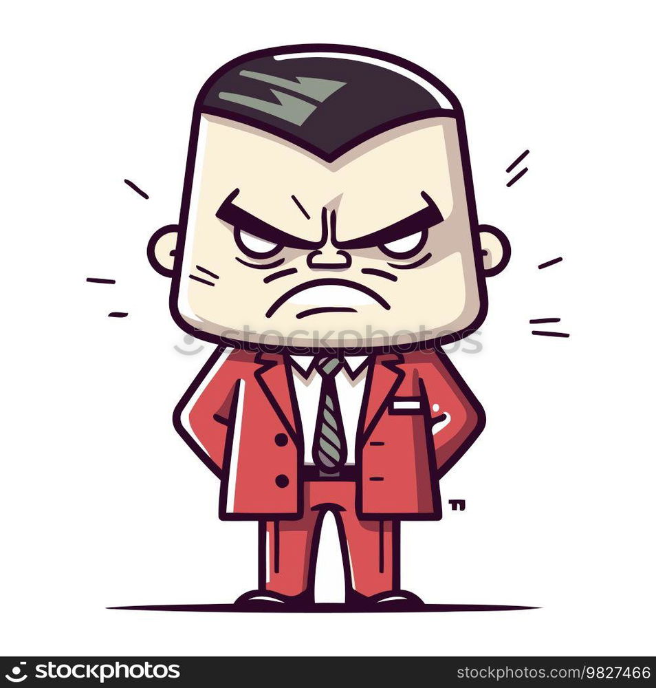 Angry Businessman Cartoon Vector Illustration — Stockphotos.com