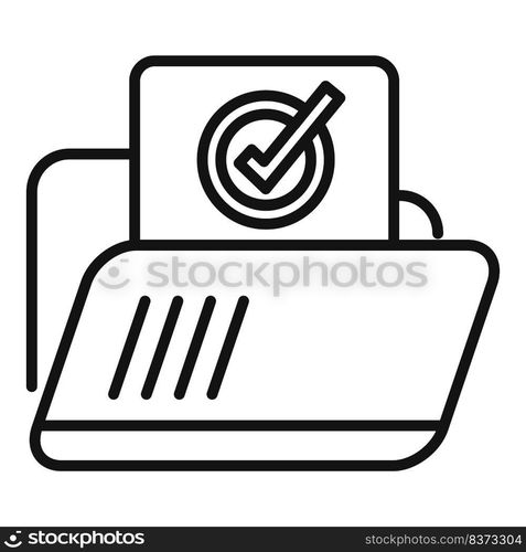Approved folder icon outline vector. Complete work. Control trust ...