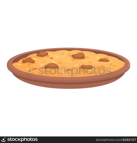Arabic pilaf icon cartoon vector. Dish food. Dinner meal. Arabic pilaf ...