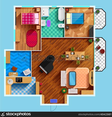 Architectural Floor Plan. Architectural floor plan of house with two ...