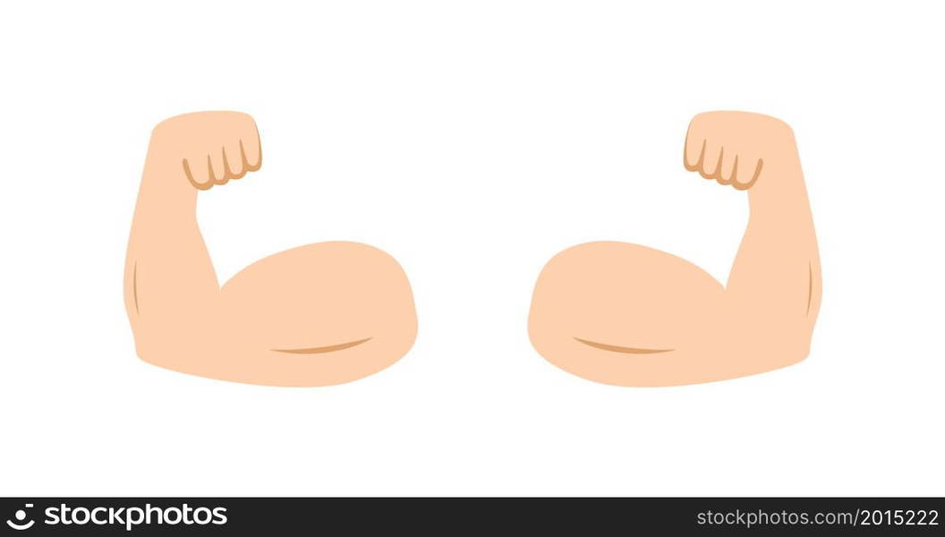 Arm muscle. Emoji of strong bicep. Emoticon of strength in hand. Icon ...