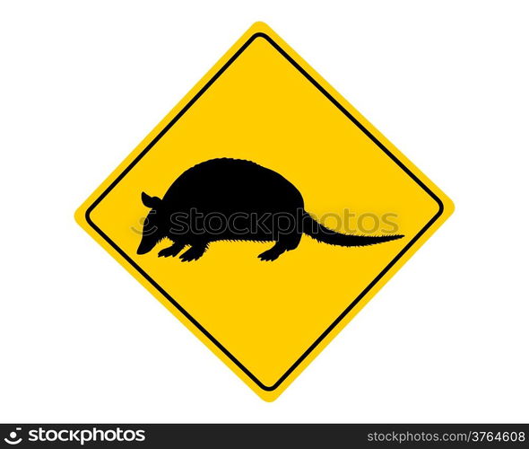 Armadillo warning sign — Stockphotos.com