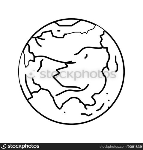 asia earth planet map line icon vector. asia earth planet map sign ...