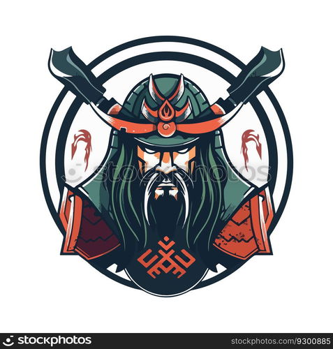 Asian Japanese samurai warrior esport gaming vector mascot logo ...