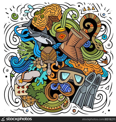 Australia cartoon vector doodle illutraditional symbols. Australian ...