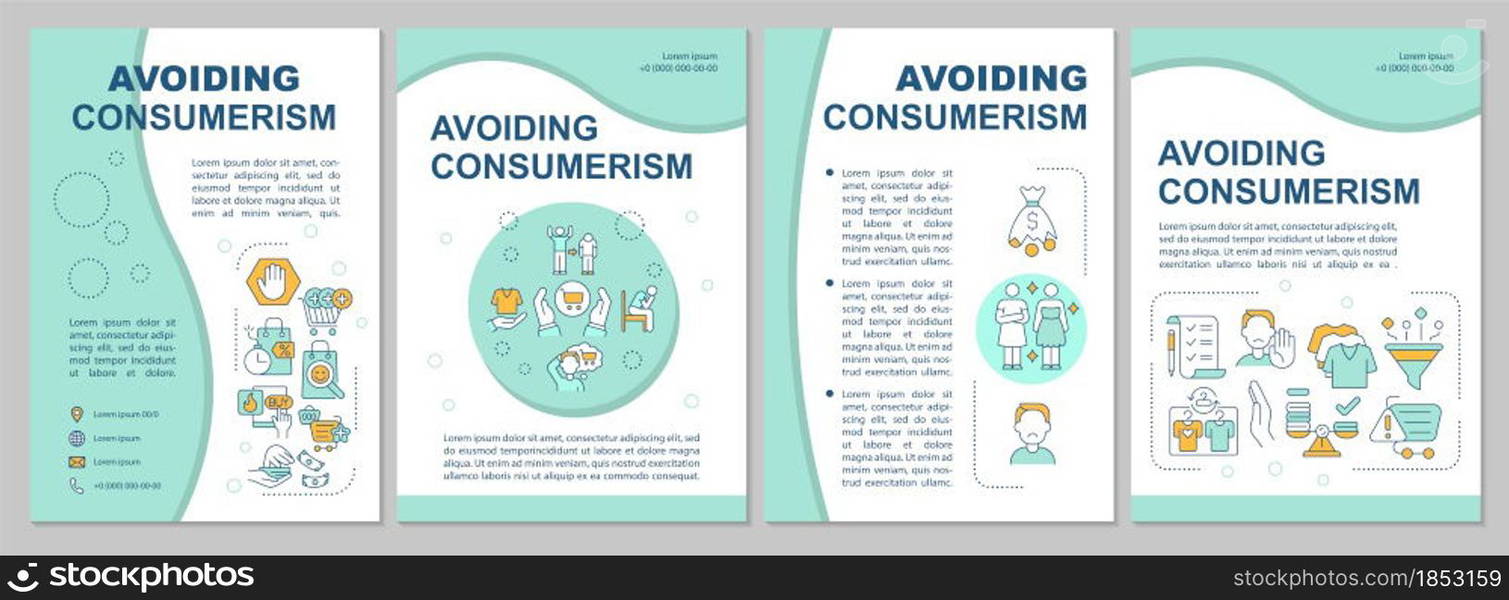 Overconsumption brochure template. Environmental damage. Flyer, booklet ...