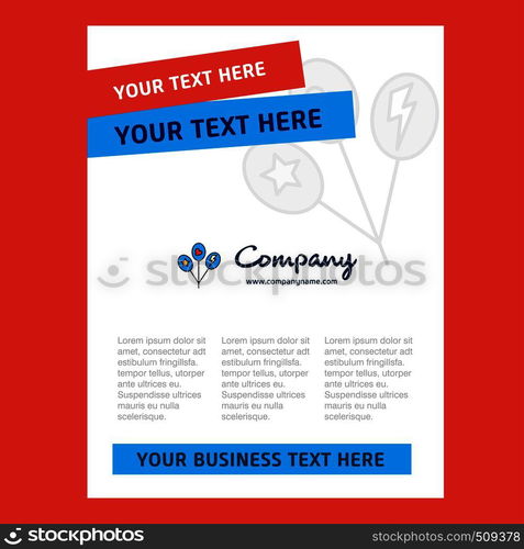Balloons Title Page Design for Company profile ,annual report ...