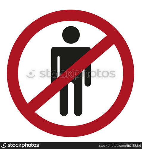 Ban person. Character red ban person. Vector illustration. EPS 10.. Ban ...