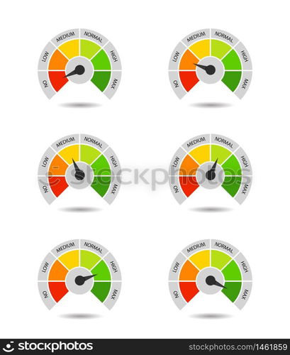 Bar Of Meter With Progress Level From Red To Green Measure Ruler