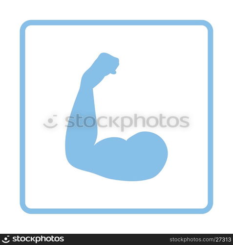 Bicep icon. Blue frame design. Vector illustration. — Stockphotos.com