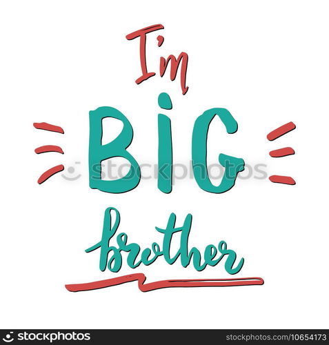 Big brother, Calligraphic Lettering sign, child nursery printable ...