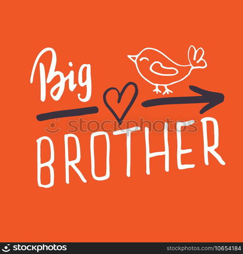 Big brother, Calligraphic Lettering sign, child nursery printable ...