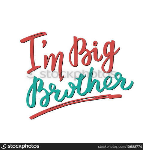 Big brother, Calligraphic Lettering sign, child nursery printable ...