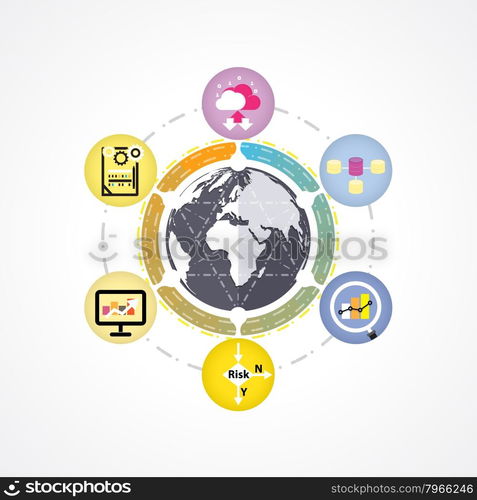 Big data mind mapping infographics, data analysis infographic, information technology concept ...