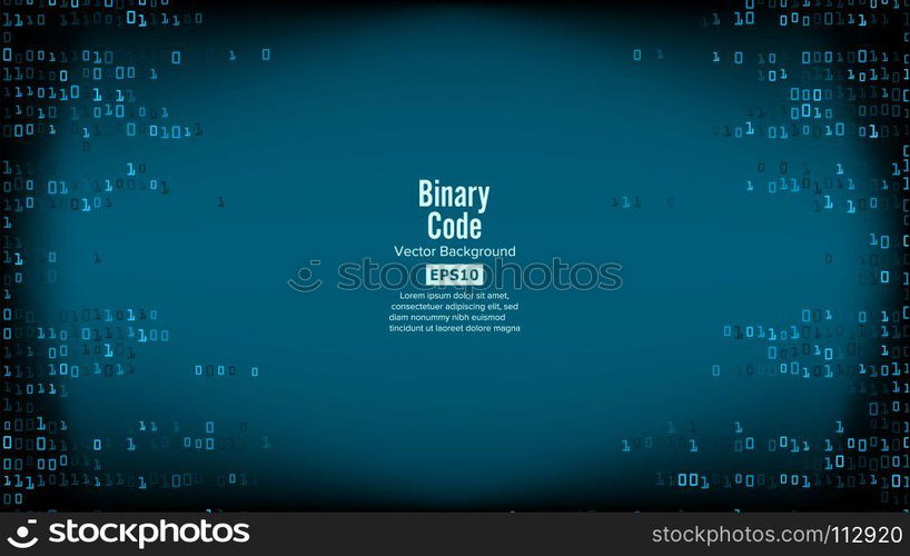 Binary Code Background Vector High Tech Matrix Background With Digits Binary Code Background