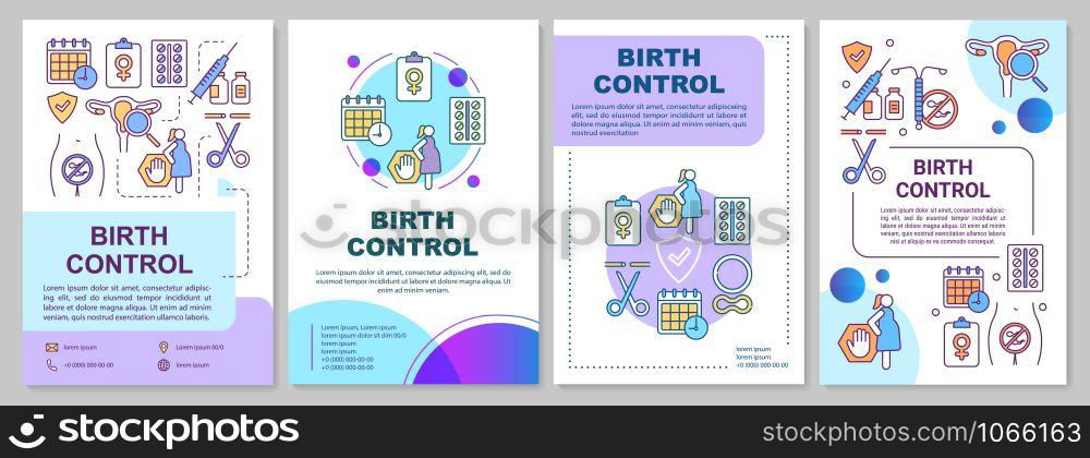 Birth control brochure template. Contraception methods. Flyer, booklet ...