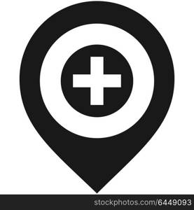 Black map pin,. Map pin, black color on white background, vector ...