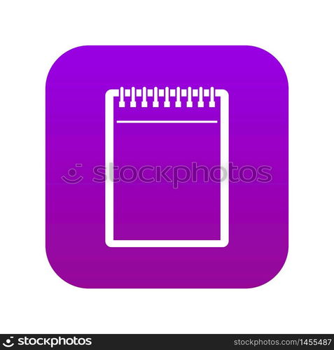 Blank spiral notepad icon digital purple for any design isolated on ...