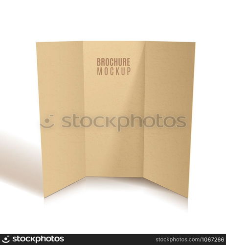 Blank tri-fold brochure design isolated. Paper craft.. Blank tri-fold ...