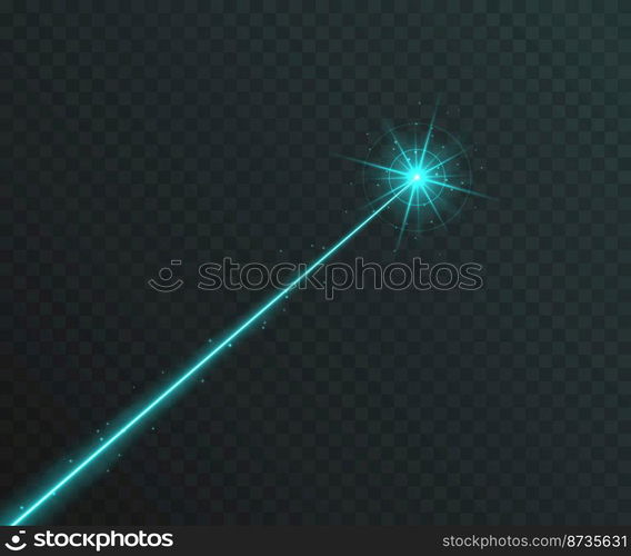 Blue laser beam light effect isolated on transparent background ...