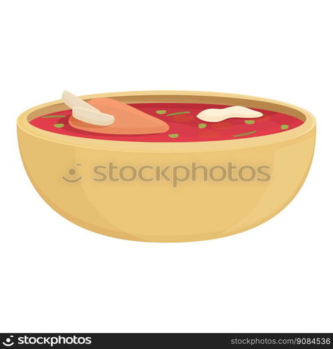 Borsch food icon cartoon vector. Dish recipe. Dinner cuisine. Borsch ...