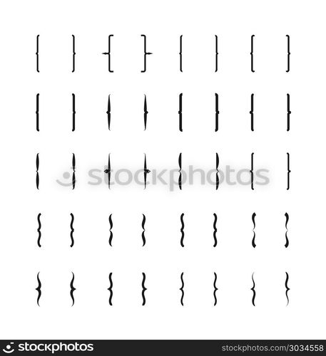 Braces and curly brackets vector symbols set. Braces and brackets icons ...