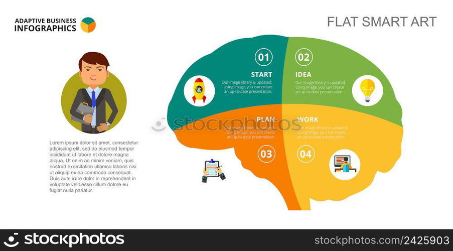 Brain metaphor chart. Step diagram, graph, layout. Creative concept for ...