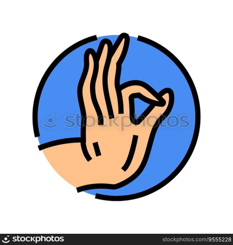 buddha hand gesture mudra color icon vector. buddha hand gesture mudra ...