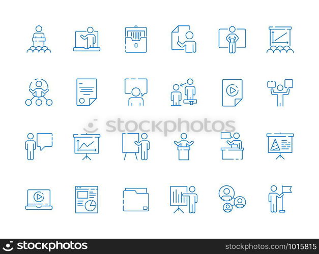 Business learning icon. Conference room manager presentation coaching ...