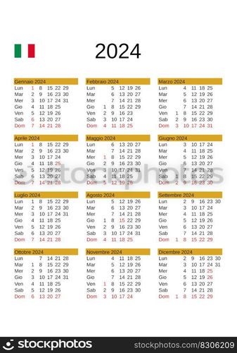calendar of year 2024 in Italian language with Italy public holidays ...