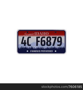 Missouri mountain state isolated car number plate. Vector auto ...