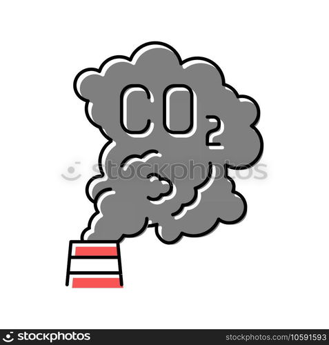 carbon dioxide co2 color icon vector. carbon dioxide co2 sign. isolated ...