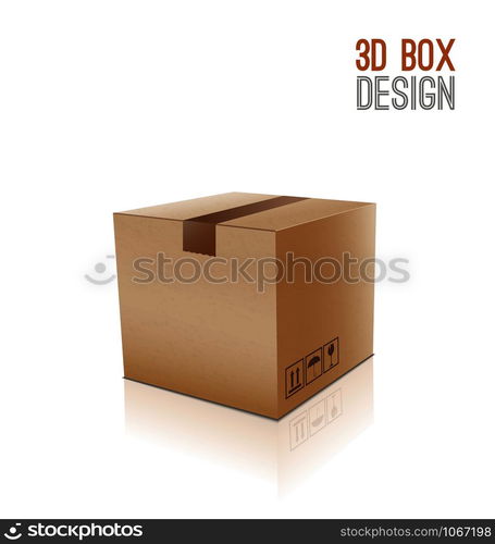 Cardboard box.Closed box icon 3d.. Cardboard closed box. illustration ...