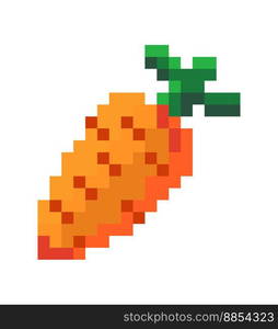 Pixel art icon. Pixel art carrot icon. Cute pixel carrot. Vegetables ...