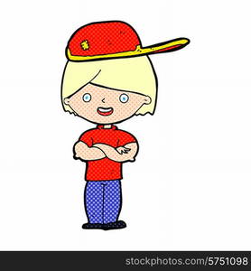 cartoon boy wearing cap — Stockphotos.com