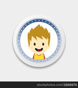 cartoon character theme graphic art vector illustration. adorable boy ...
