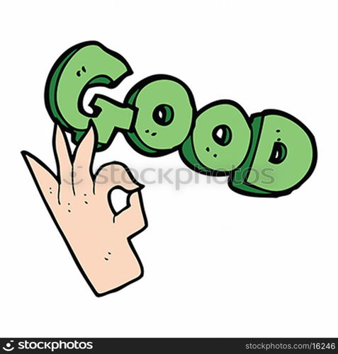 cartoon good symbol with hand — Stockphotos.com
