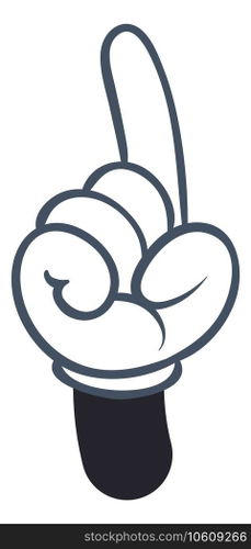 Cartoon hand pointing finger. Comic arm gesture isolated on white ...