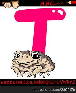 Educational cartoon illustration of letter A from alphabet with axolotl ...