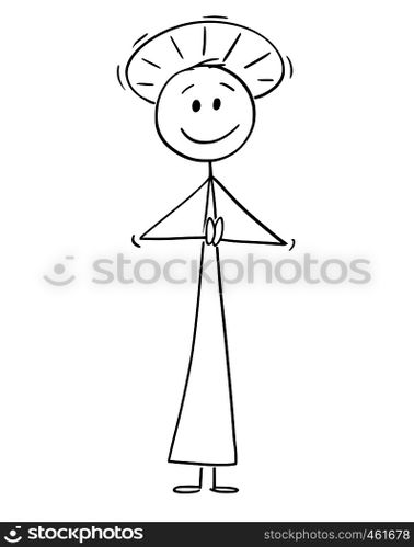 Cartoon stick figure drawing conceptual illustration of holy man or ...